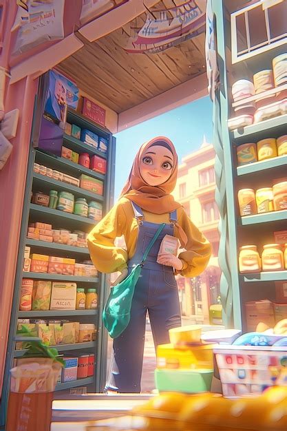 Free Photo View Of Animated Cartoon Character Shopping For Goods