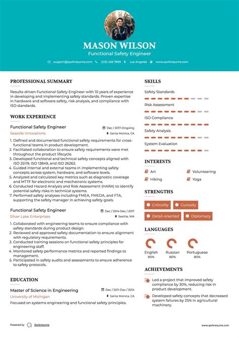 10 Functional Safety Engineer Resume Samples And Templates For 2025