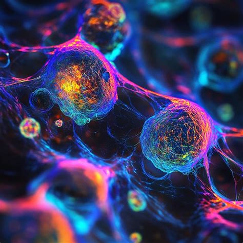 Extreme Macro Image Of Mesenchymal Stem Cells Premium Ai Generated Image