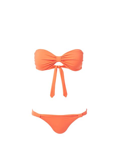 Stockholm Orange Knot Front Bandeau Bikini Melissa Odabash Eu