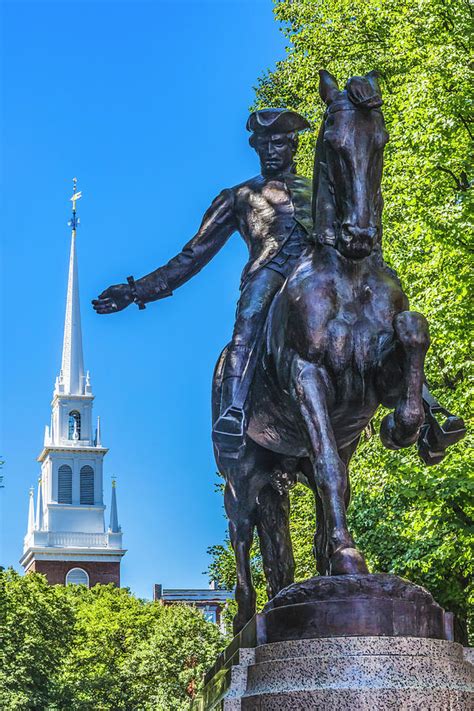 Paul Revere Statue Old North Church Boston Massachusetts Photograph By