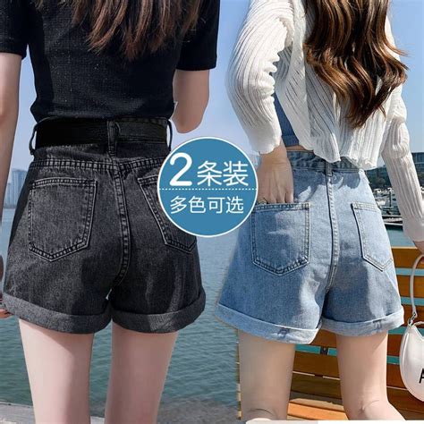 限時特價 牛仔短褲女 夏季韓版高腰卷邊百搭寬褲 顯瘦顯腿長a字短褲 短褲女 休閒短褲 女生短褲 蝦皮購物