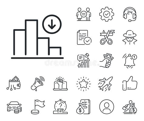 Decreasing Graph Line Icon Crisis Chart Sign Salaryman Gender