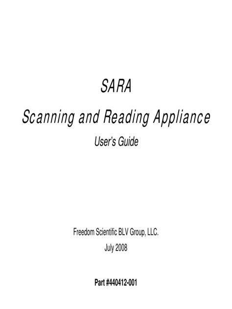 Sara User Guide Pdf Menu Computing Technical Support