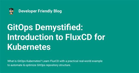Gitops Demystified Introduction To Fluxcd For Kubernetes Developer