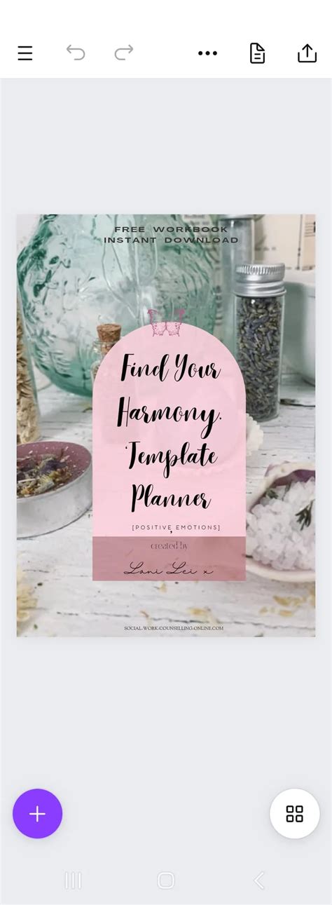 Find Your Harmony Workbook Templates Ataahua Lei Social Work