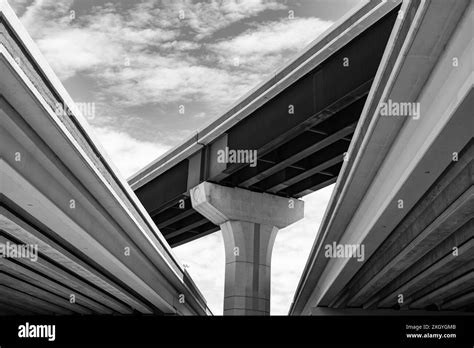 Flyover Architecture Of Transport System Bridge Overpass On Highway
