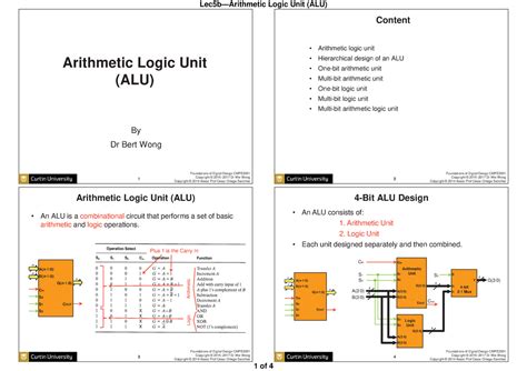 CMPE Lec B ALU Lecture Notes Foundations Of Digital Design CMPE Copyright