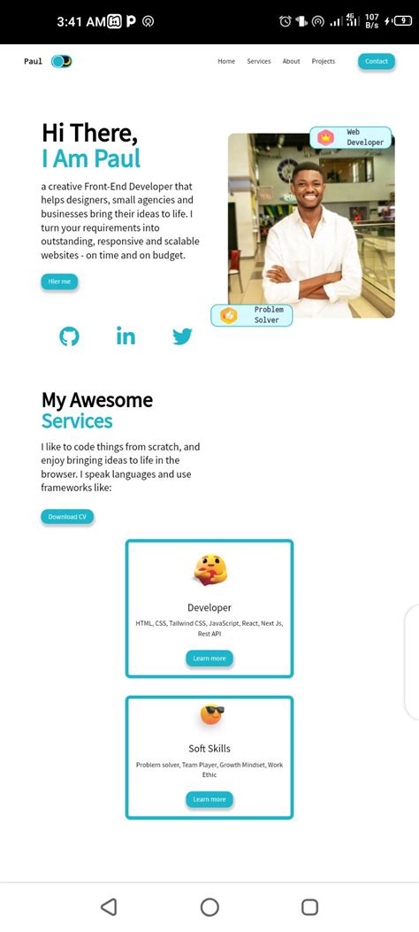 paul obuba on linkedin javascript reactjs tailwindcss