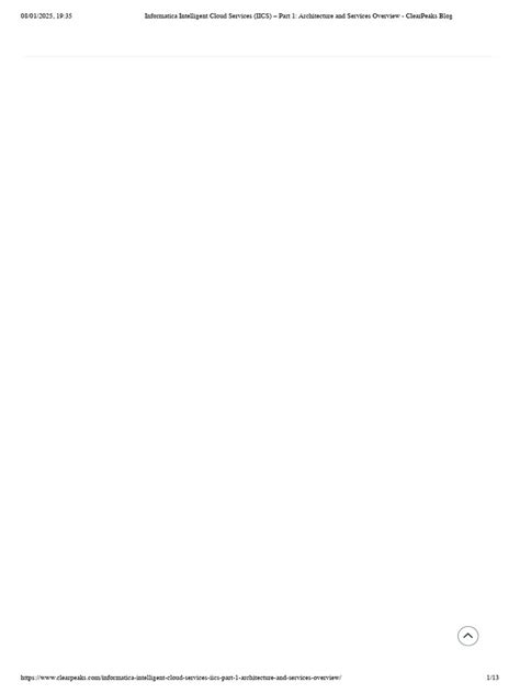 Informatica Intelligent Cloud Services Iics Part 1 Architecture And Services Overview