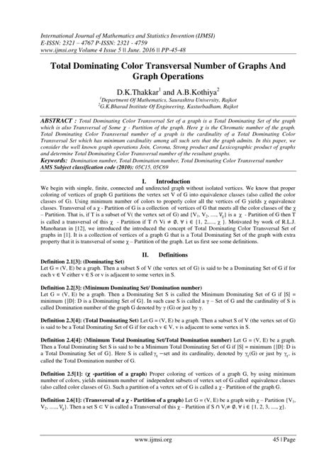 Pdf Total Dominating Color Transversal Number Of Graphs And Graph Operations