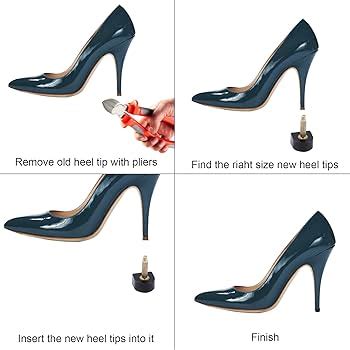 Heel Tips For Shoes Black Heel Tip 24pcs High Heel Replacement Tips
