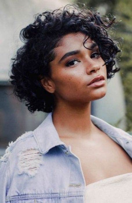 Assymetrical Curly Pixie Undercut