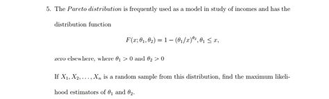 Solved The Pareto Distribution Is Frequently Used As A Chegg