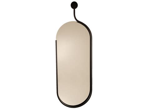 Speil Ovalt M Knagg Sort Ramme 35x100cm Børscompagniet As