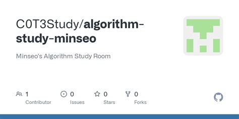 GitHub C T Study Algorithm Study Minseo Minseo S Algorithm Study Room
