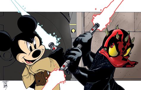 Mickey Vs Darth Maul Par Tom Hodges