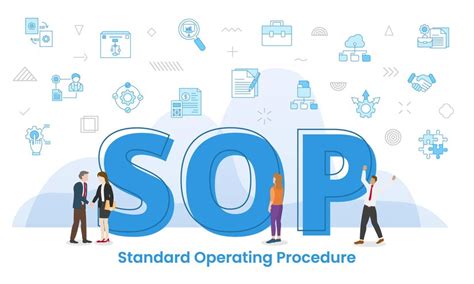 Premium Vector Sop Standard Operating Procedure Concept With Big Words And People Surrounded