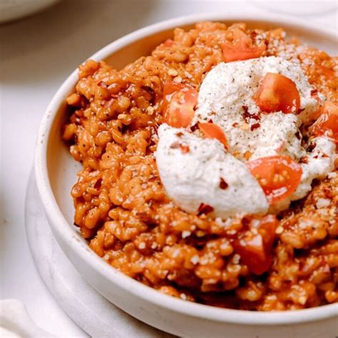 Spicy Roasted Tomato And Burrata Risotto Elevated Side Dish