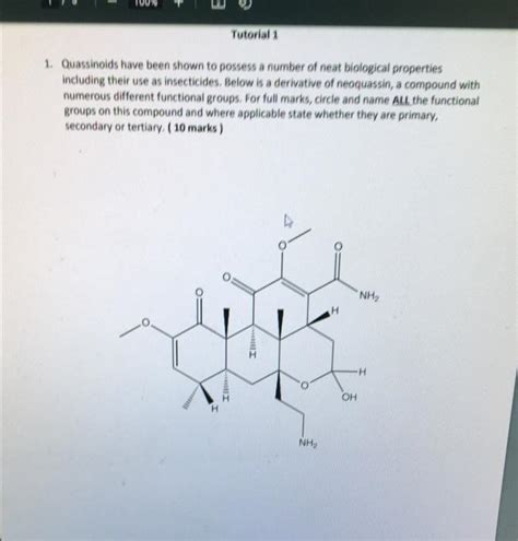 Solved 1 Quassinoids Have Been Shown To Possess A Number Of