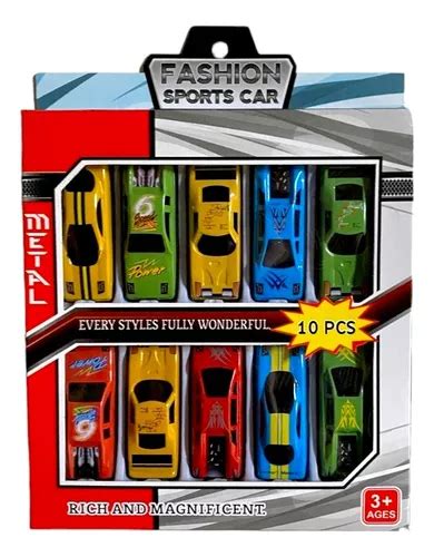 10 Piezas De Carritos De Carreras Para Niños Colores Metal Meses Sin