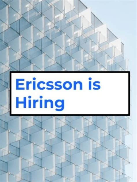 Ericsson Recruitment Drive Associate Software Engineer Latest Job