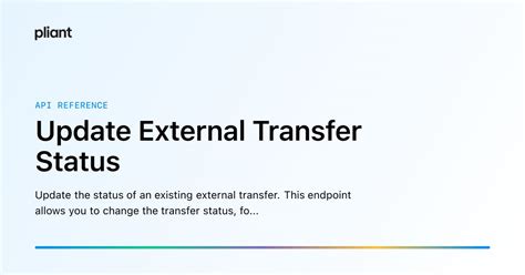 Update External Transfer Status