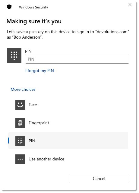 Security Key And Passkey Devolutions Documentation