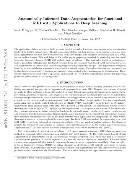 Pdf Anatomically Informed Data Augmentation For Functional Mri With Applications To Deep Learning