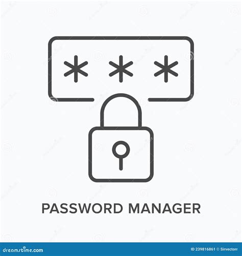 Password Manager Flat Line Icon Vector Outline Illustration Of Access