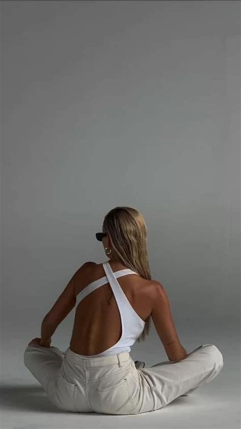 White Cargo Pants Outfit White Open Back Bodysuit Trendy Outfit