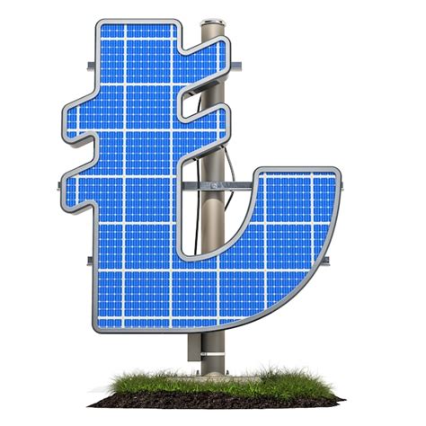 Premium Photo Solar Panel In Shaped Of Lira Symbol 3d Rendering