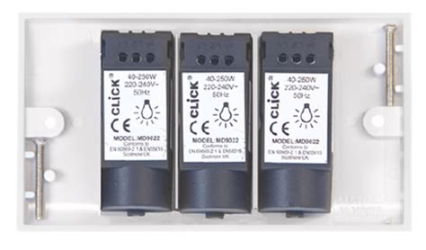 Click Polar Prw147 3 Gang 2 Way 250wva Resistiveinductive Dimmer
