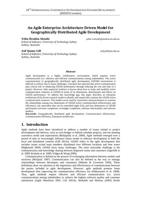 Pdf An Agile Enterprise Architecture Driven Model For · Agile