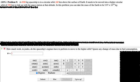 Solved 10 Problem 9 A 4500 Kg Spaceship Is In A Circular