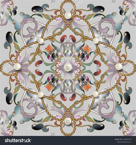 Floral 3d Seamless Pattern Jewelry Ornate Stock Vector Royalty Free