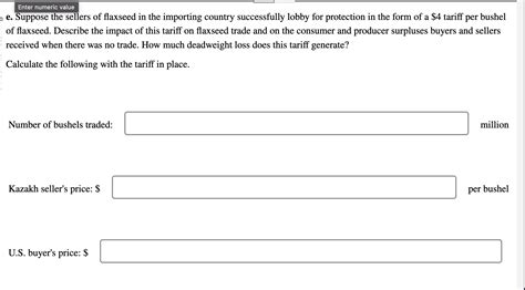 Solved International Trade End Of Chapter Problem The Chegg