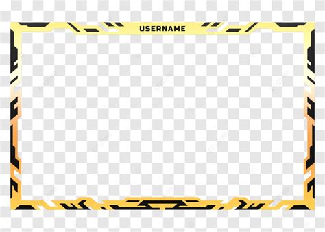 Metallic Yellow Twitch Live Stream Overlay Webcam Frame Border Template