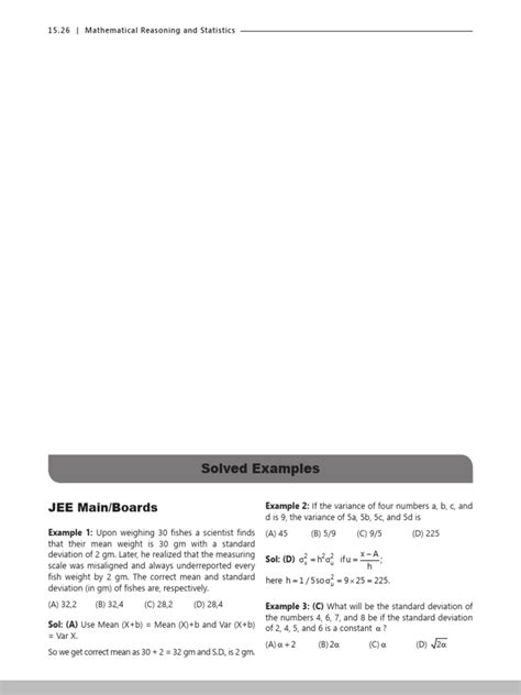 Mathematical Reasoning And Statistics Exercise Pdf Standard