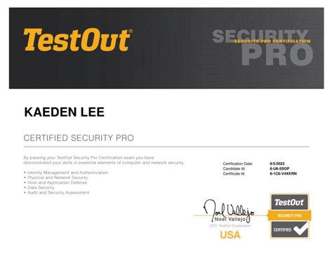 Kaeden Lee On Linkedin Im Happy To Share That Ive Obtained A New Certification Testout