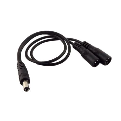 1pc 55mm X 21mm Dc Power 1 Male To 2 Female Port Y Splitter Cable