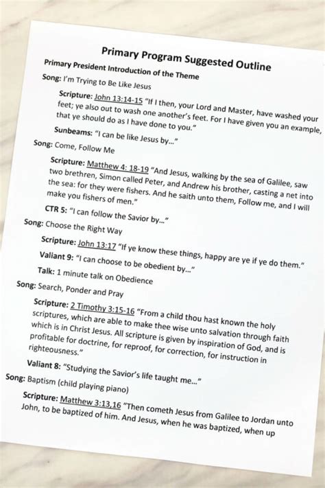 Shop New Testament Primary Program Outline And Script Primary Singing