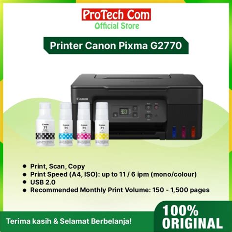 Promo Printer Canon Pixma G2770 Ink Tank All In One Cicil 0 3x