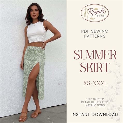Summer Skirt Pattern Wrap Skirt Pattern Women Sewing Pattern