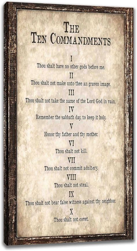 Ksiw 10 Commandments Decor Wall Art Large Wall Art 30x60 Inch Ten