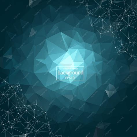 Premium Vector Abstract Dark Polygonal Space Background With Connecting Dots And Lines