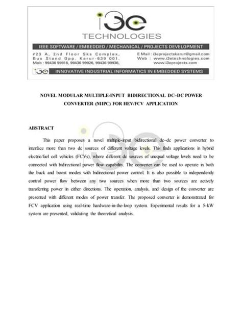 Y Source Boost Dc Dc Converter For Distributed Generation Docx Technology And Computing