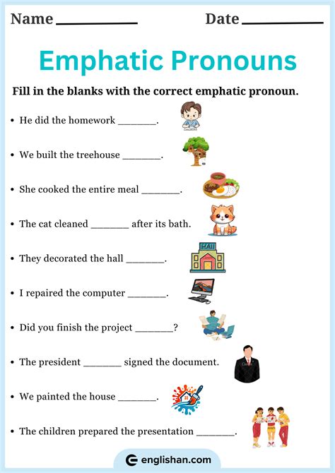 Emphatic Pronouns Exercises With Answers Emphatic Pronouns Exercises With Answers