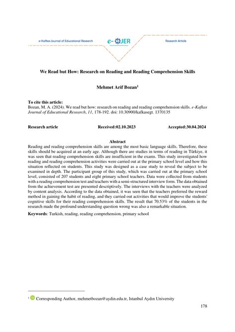 Pdf We Read But How Research On Reading And Reading Comprehension Skills
