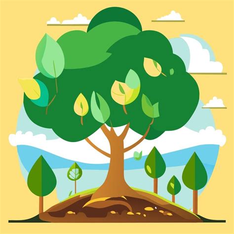Premium Vector Tree Planting Vector Concept Green Flat Design Elements